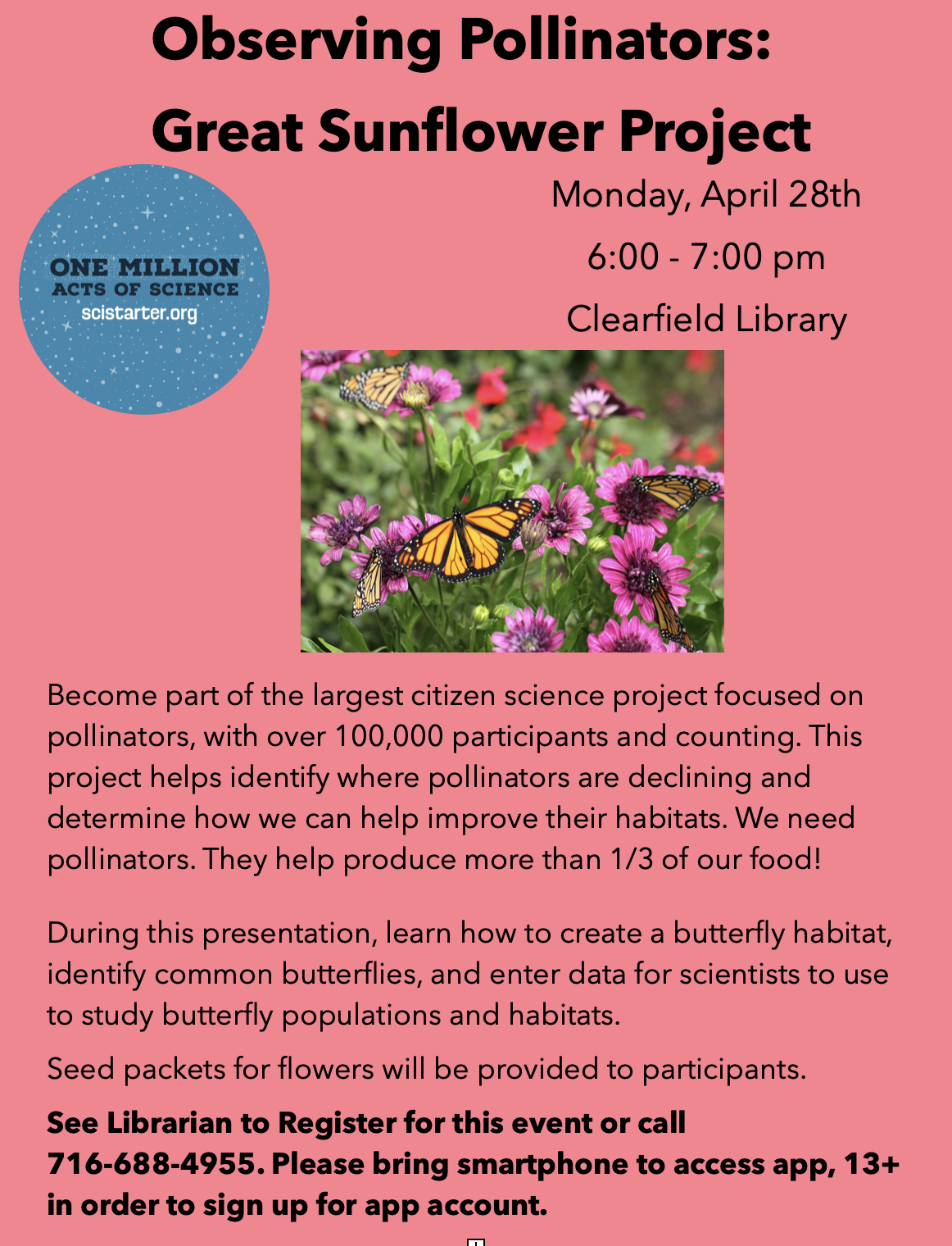 Observing Pollinators: Great Sunflower Project at Clearfield Public ...