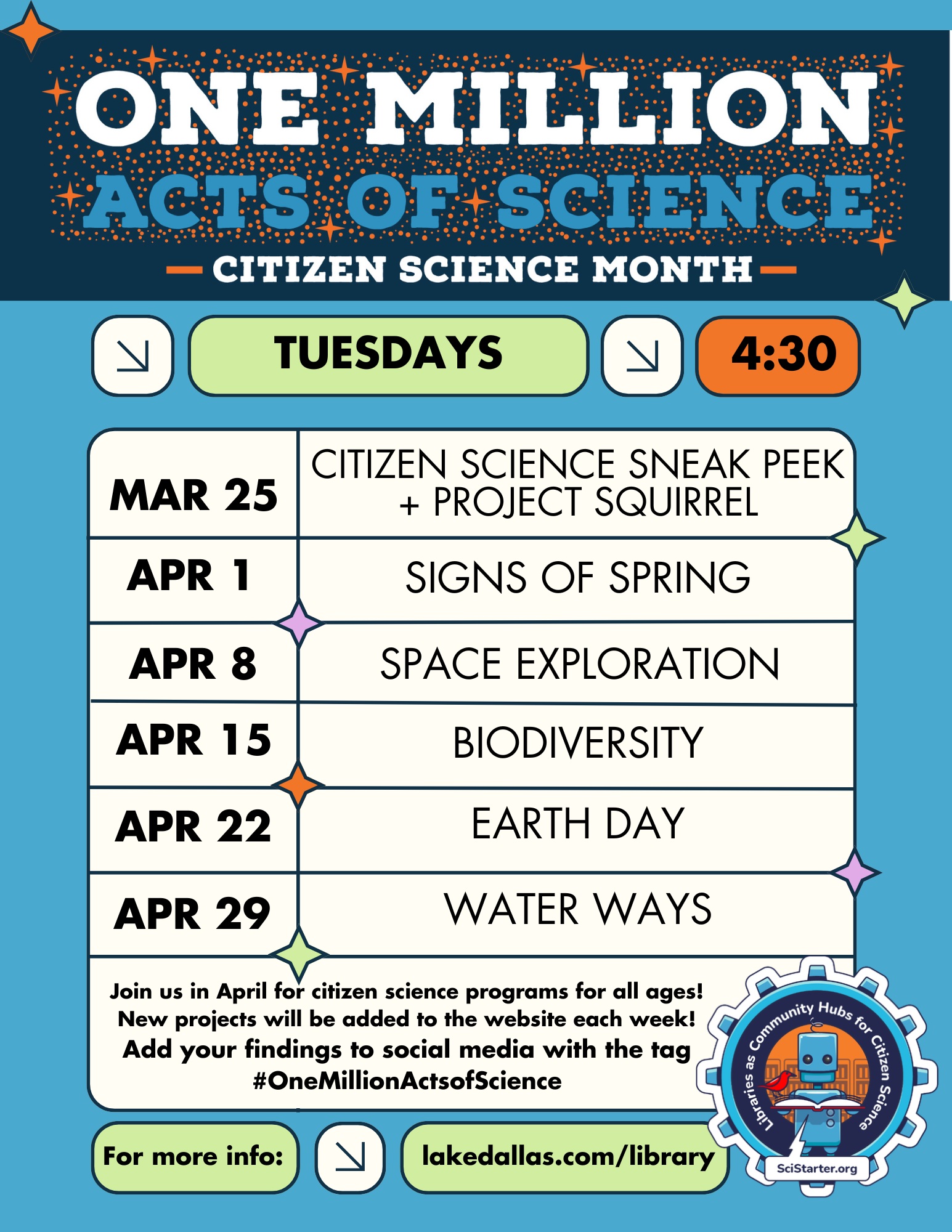 Citizen Science Month at the Lake Dallas Public Library - SciStarter