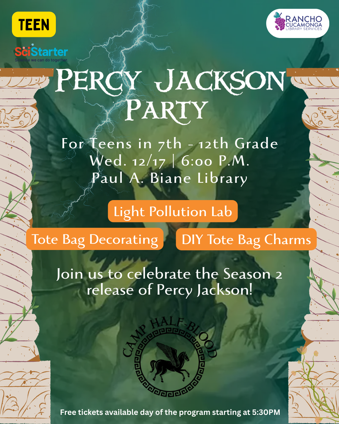 Teen Program: Percy Jackson Party at Rancho Cucamonga Public Library ...